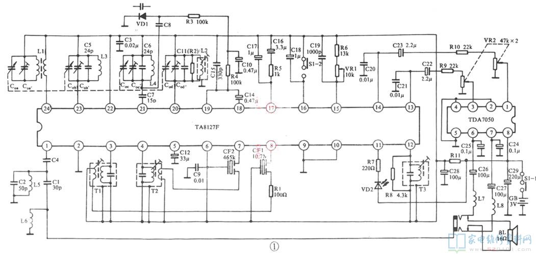 迪桑R-707收音机原理分析 - 家电维修资料网