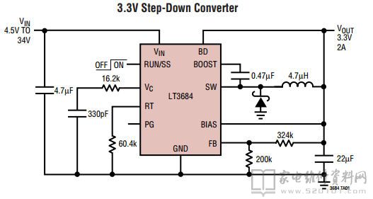 降压型开关稳压器LT3684 - 家电维修资料网