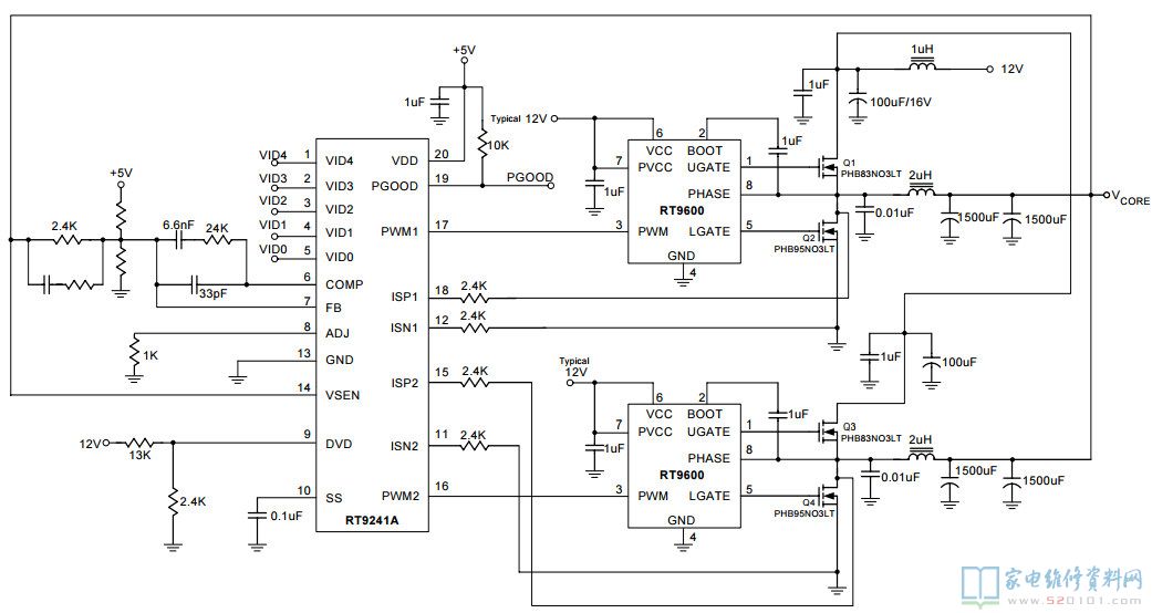 电源管理芯片RT9241A - 家电维修资料网