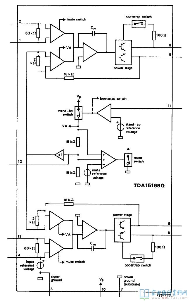 音频功率放大器TDA1516Q - 家电维修资料网