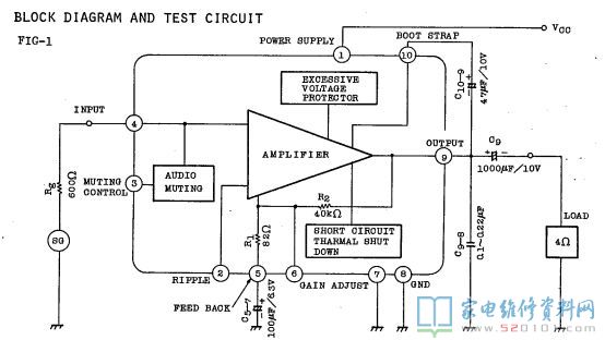 音频功率放大器TA7222AP - 家电维修资料网