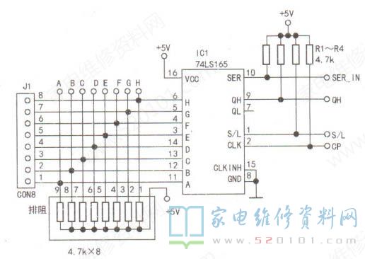 并串转换电路IC芯片74LS165 - 家电维修资料网