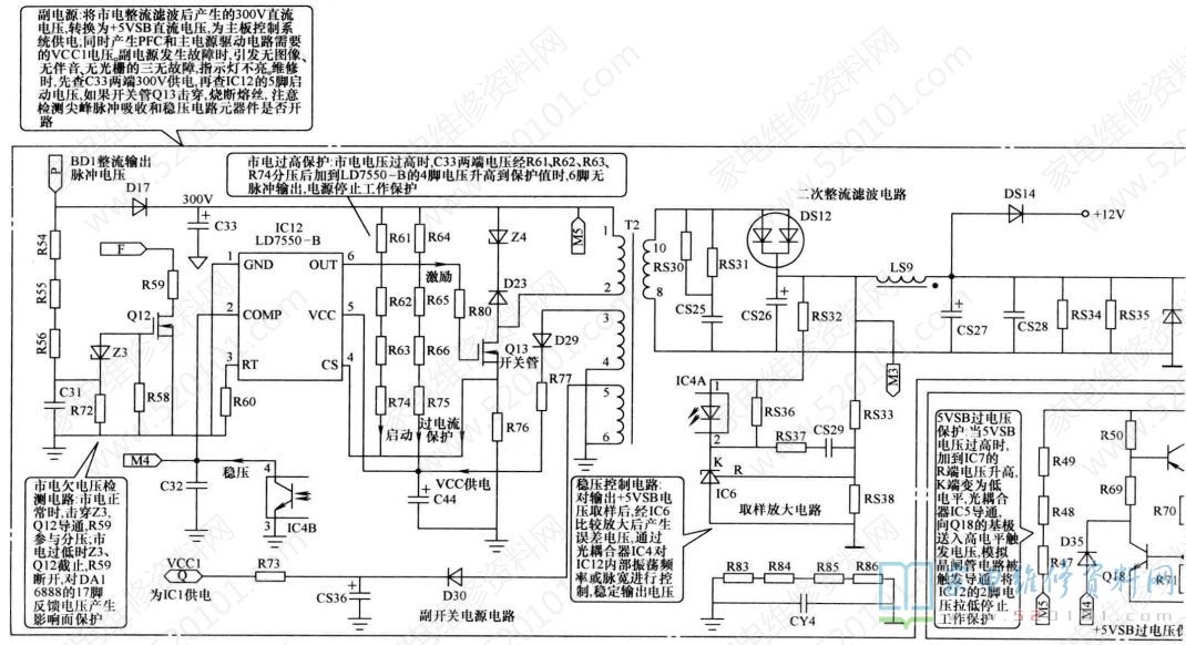 单端PWM电源控制芯片LD7550B - 家电维修资料网