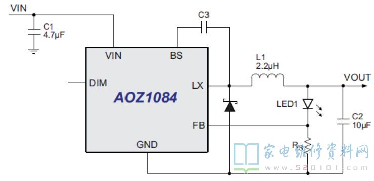 LED驱动器AOZ1084DI - 家电维修资料网