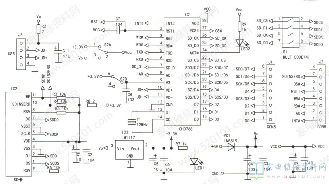 文件管理控制芯片CH376S - 家电维修资料网