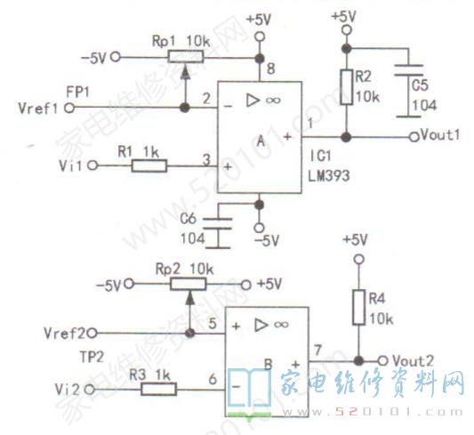 双电压比较器LM393 - 家电维修资料网