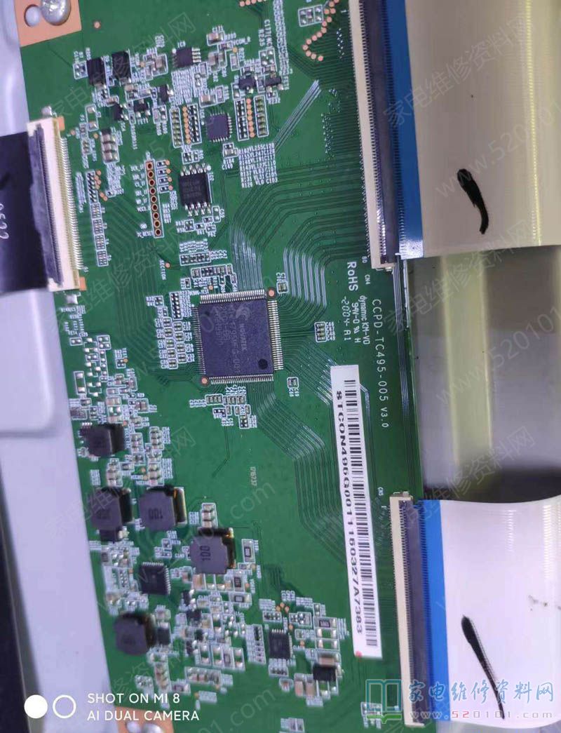 TCL 50L2液晶电视图像右边暗淡拖影的故障修复 - 家电维修资料网