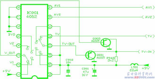 视频切换器4052参数详解（图） - 家电维修资料网