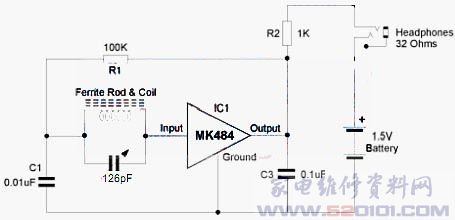 MK484微型收音机集成电路 - 家电维修资料网